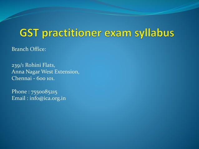 Gst practitioner course | PPTX