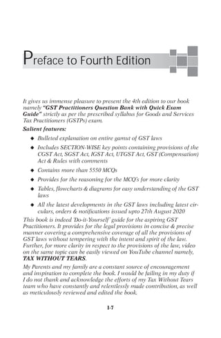 Taxmann's GST Practitioners' Question Bank | PDF