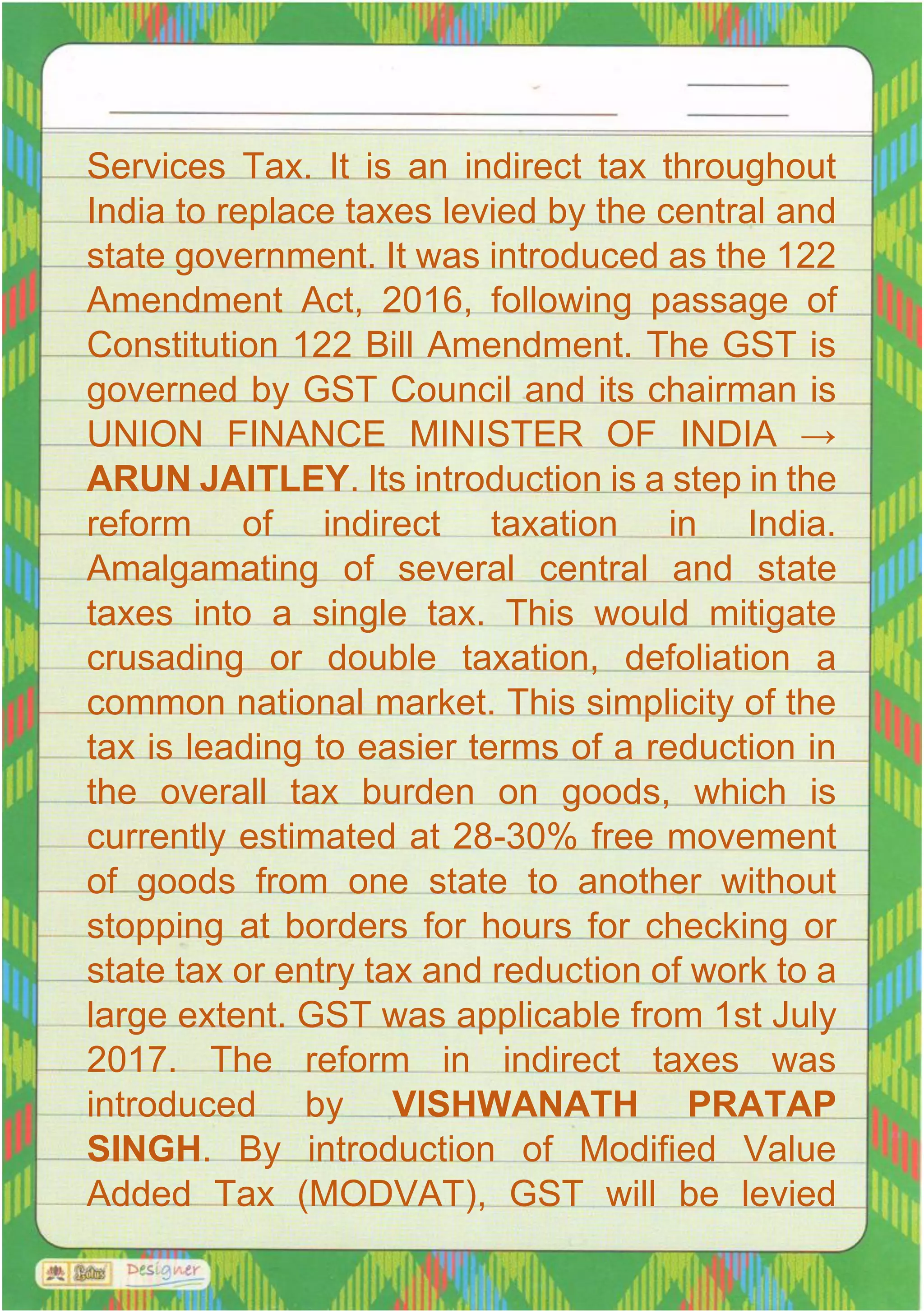 project on gst | PDF