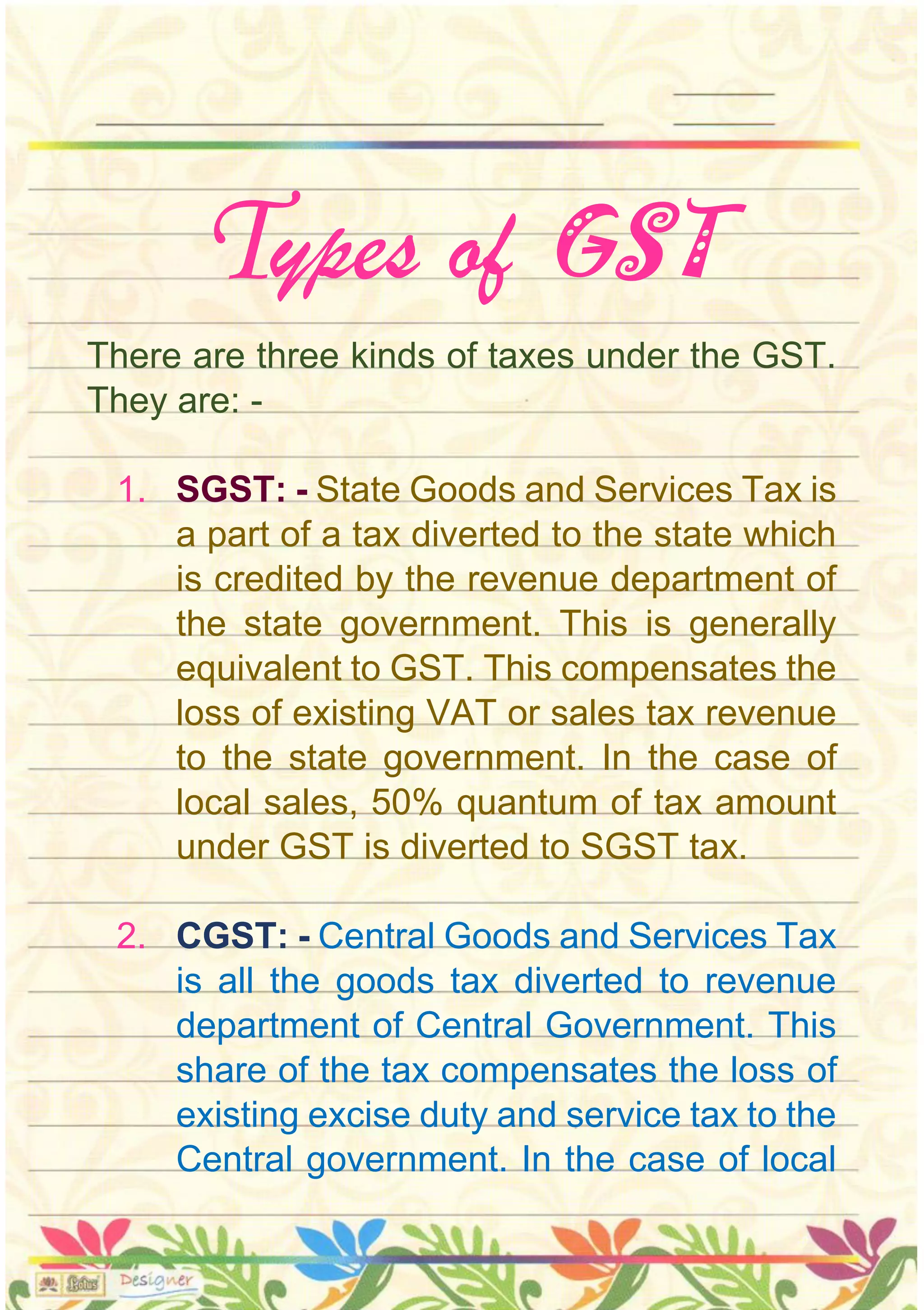 Economics Class 12 CBSE project on GST (Goods and Services Tax) | PDF