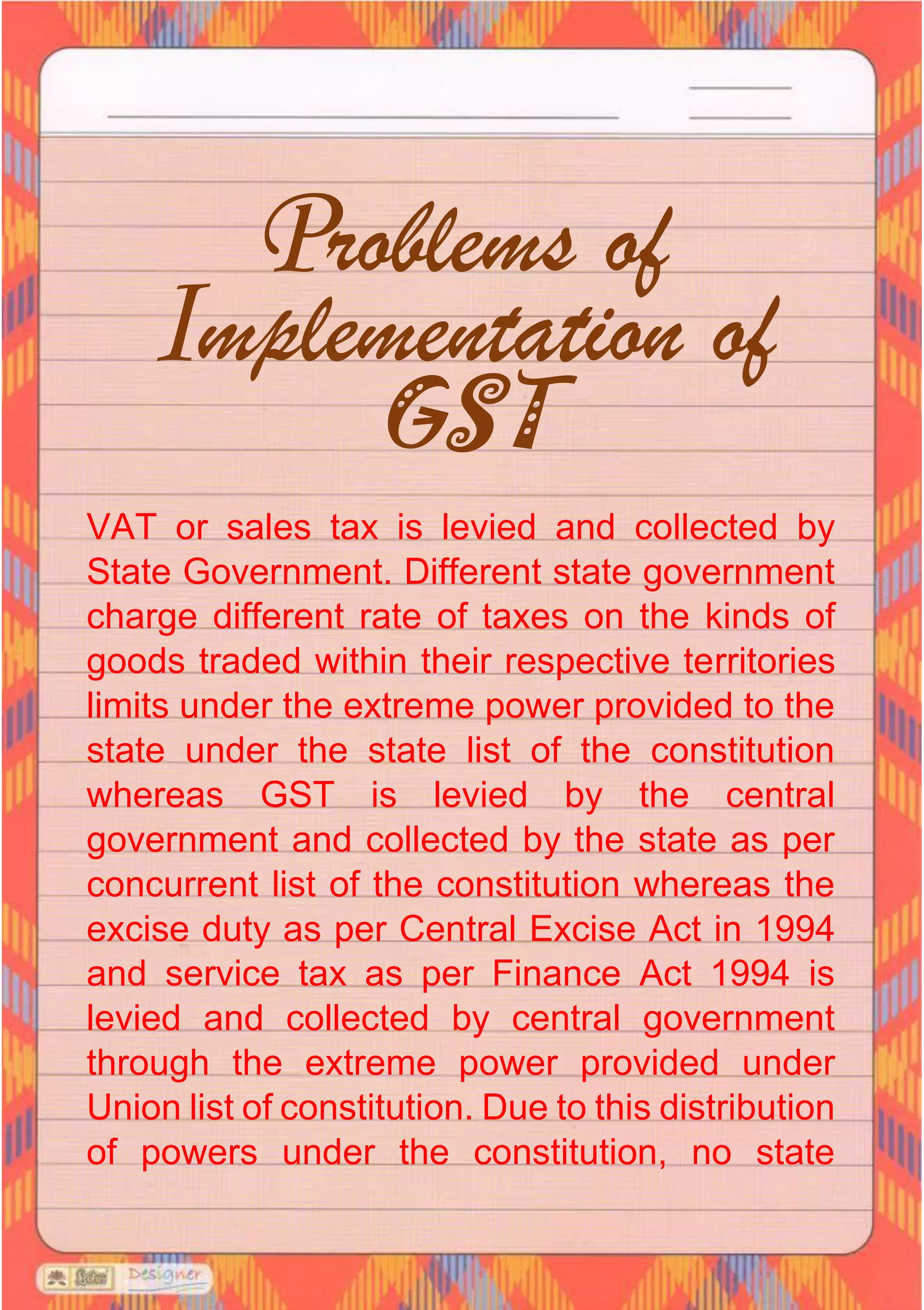 Economics Class 12 CBSE project on GST (Goods and Services Tax) | PDF
