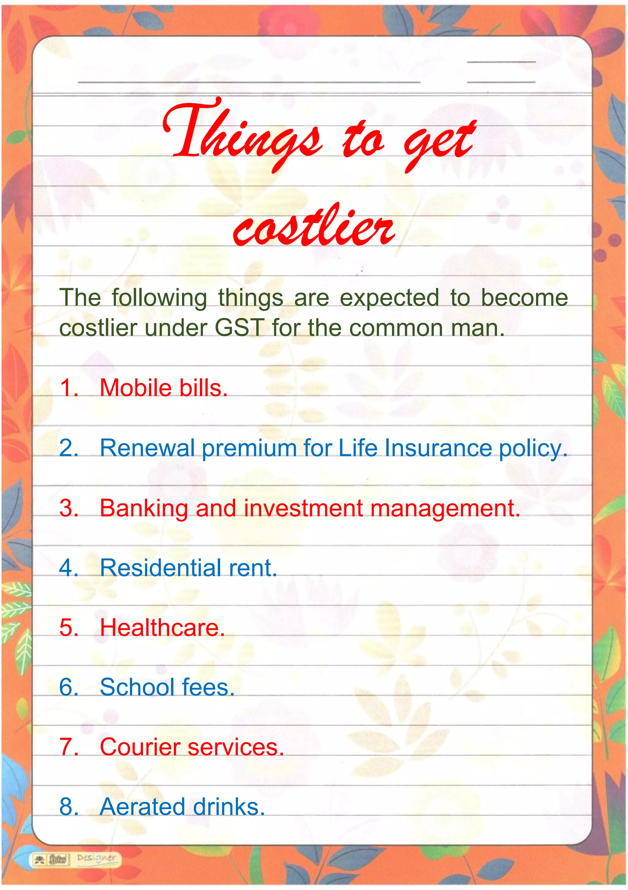 Economics Class 12 CBSE project on GST (Goods and Services Tax) | PDF