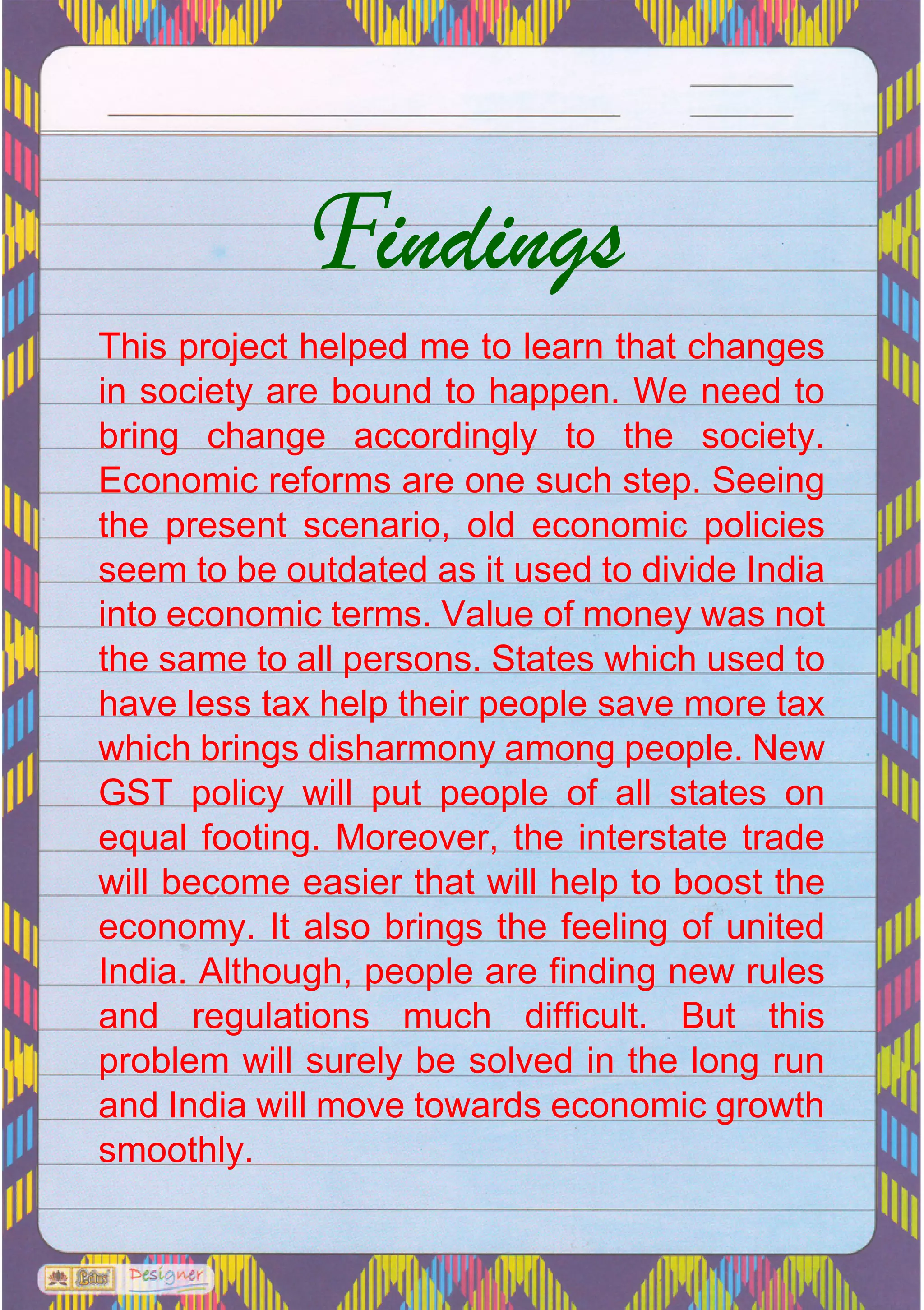 Economics Class 12 CBSE project on GST (Goods and Services Tax) | PDF