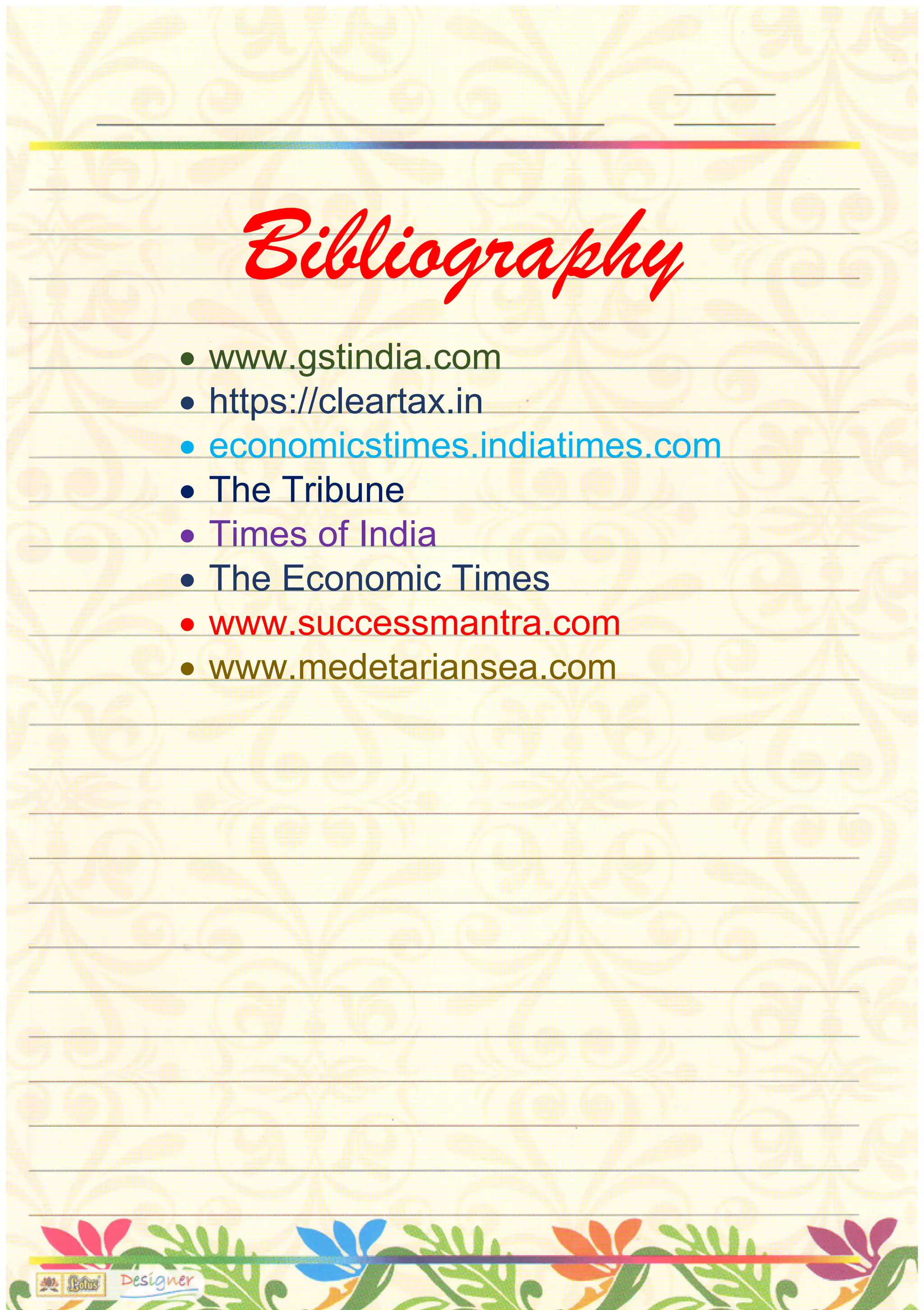 Economics Class 12 CBSE project on GST (Goods and Services Tax) | PDF