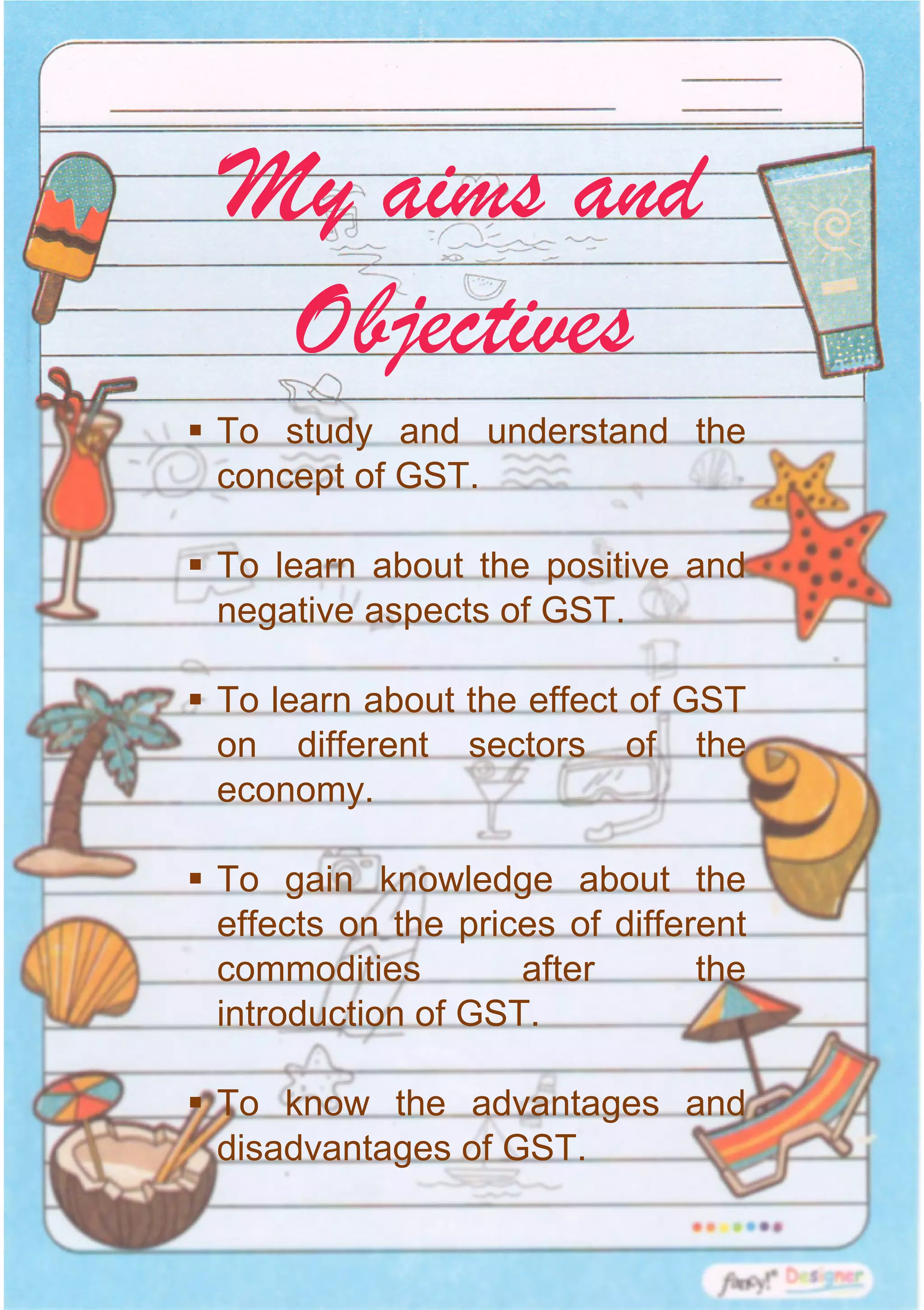 Economics Class 12 CBSE project on GST (Goods and Services Tax) | PDF