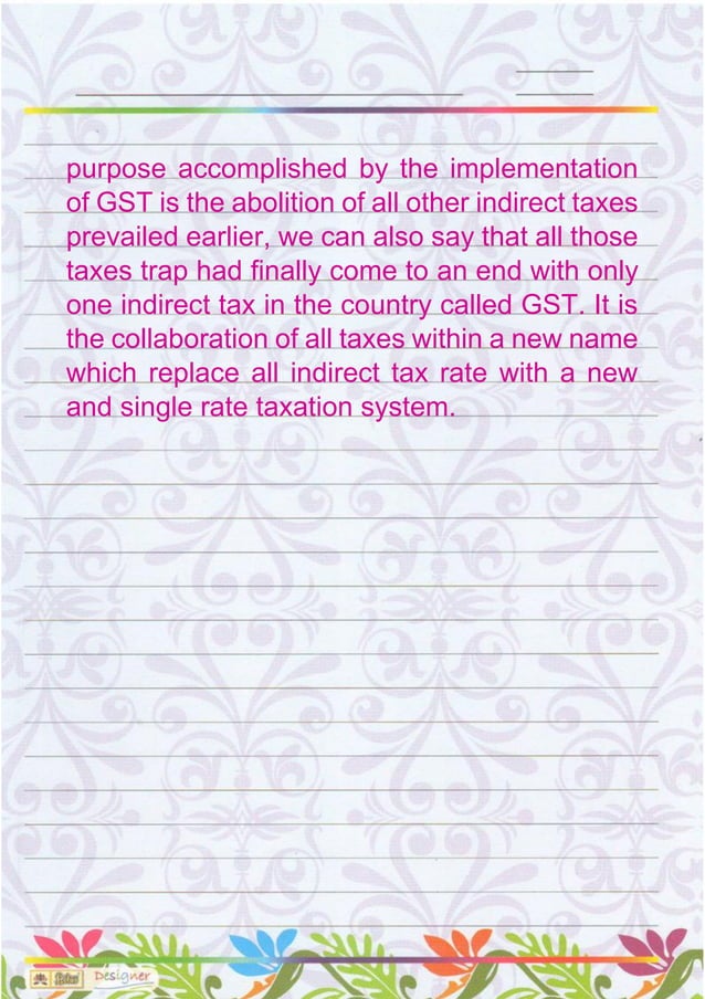 Economics Class 12 CBSE project on GST (Goods and Services Tax) | PDF ...