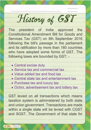 Economics Class 12 CBSE project on GST (Goods and Services Tax) | PDF
