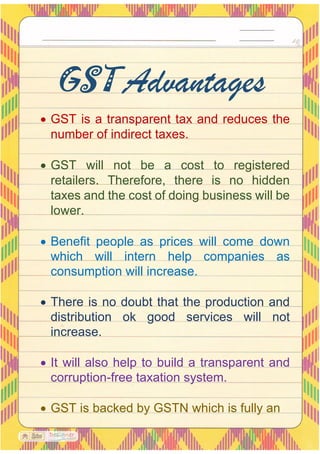 Economics Class 12 CBSE project on GST (Goods and Services Tax) | PDF