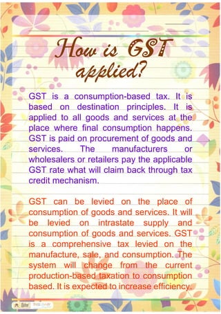 Economics Class 12 CBSE project on GST (Goods and Services Tax) | PDF