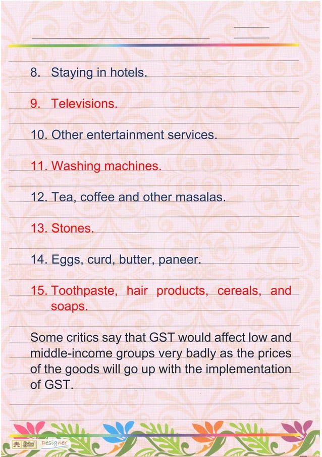 Economics Class 12 CBSE project on GST (Goods and Services Tax) | PDF ...
