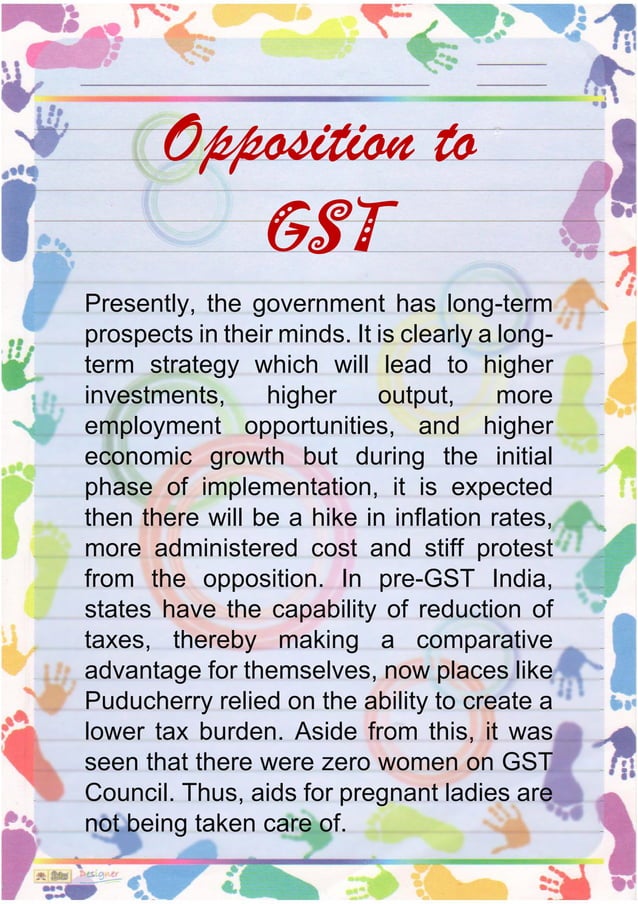 Economics Class 12 CBSE project on GST (Goods and Services Tax) | PDF ...