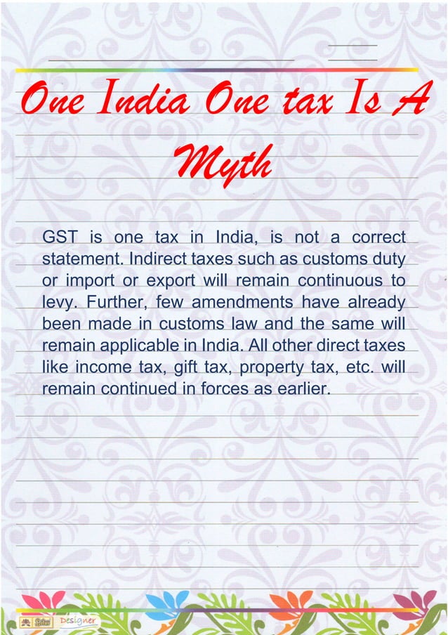 Economics Class 12 CBSE project on GST (Goods and Services Tax) | PDF ...