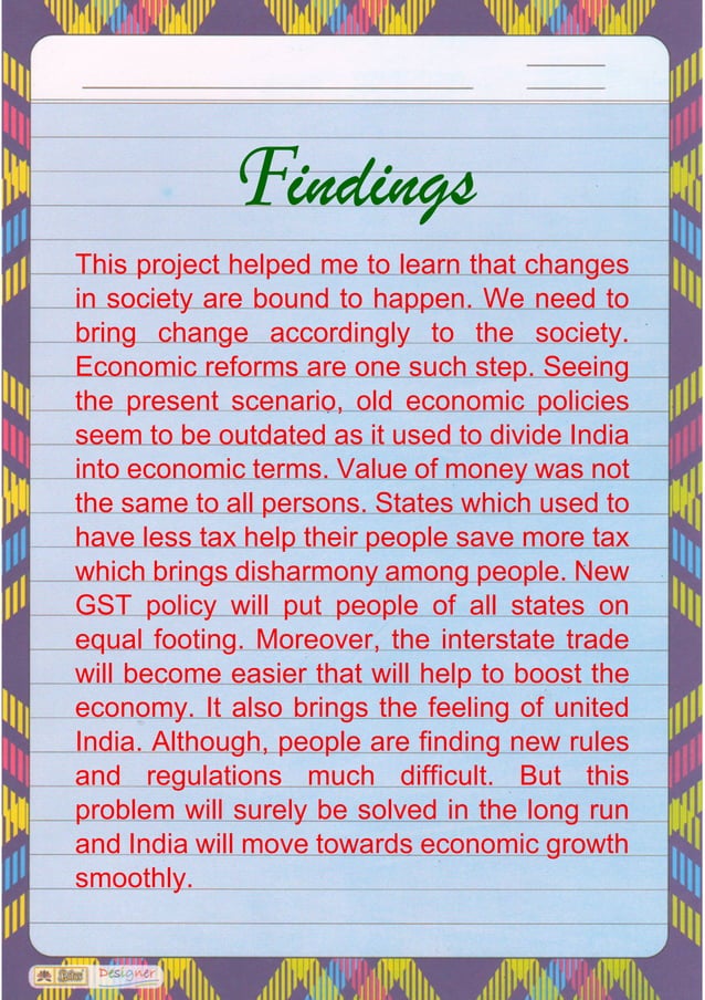 Economics Class 12 CBSE project on GST (Goods and Services Tax) | PDF ...