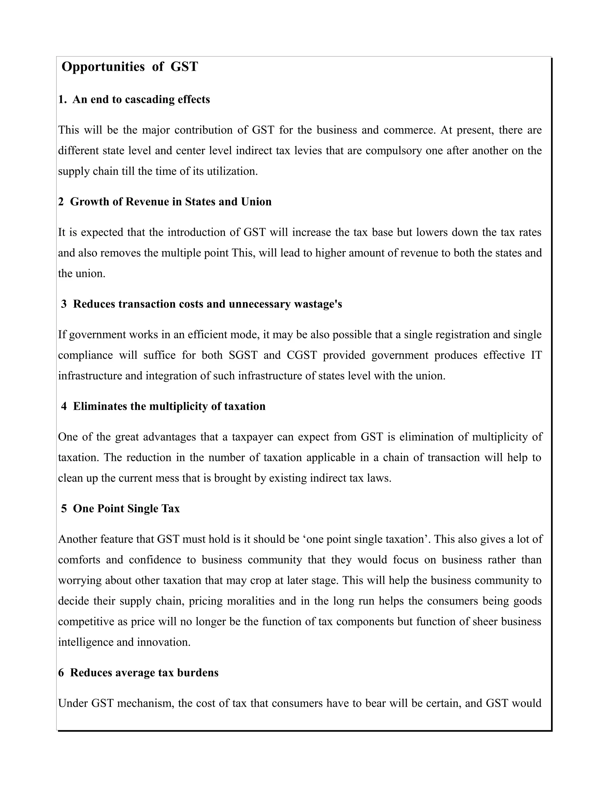 Project Report on GST 2018 | PDF