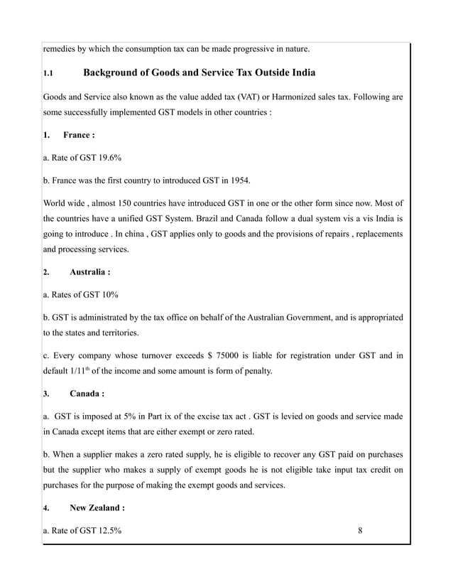 Project Report on GST 2018 | PDF