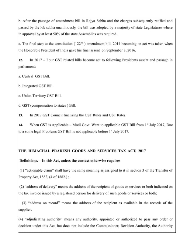 Project Report on GST 2018 | PDF