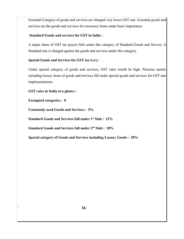 Project Report on GST 2018 | PDF