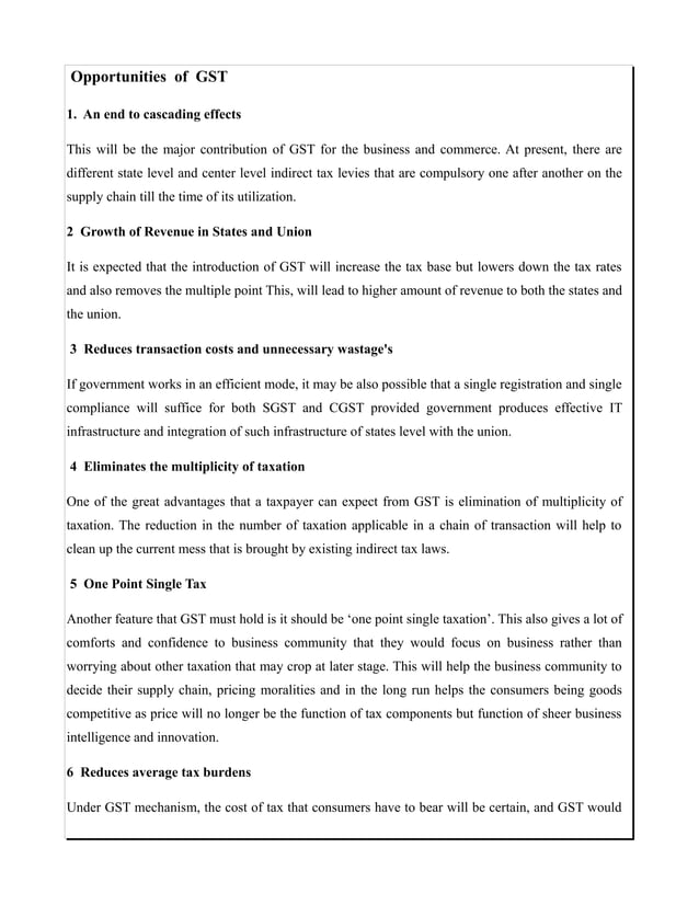 Project Report on GST 2018 | PDF