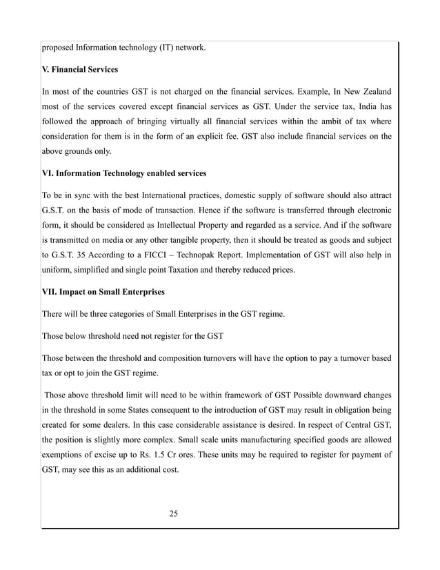Project Report on GST 2018 | PDF