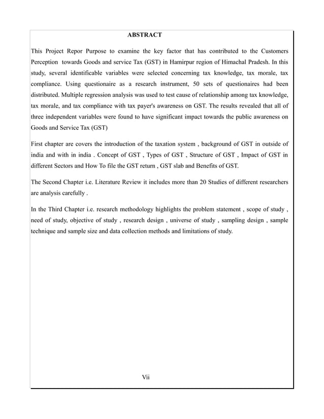 Project Report on GST 2018 | PDF