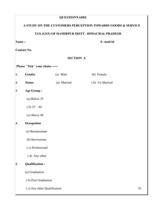 Project Report on GST 2018 | PDF