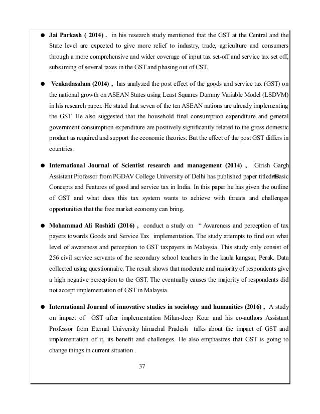 Project Report on GST 2018