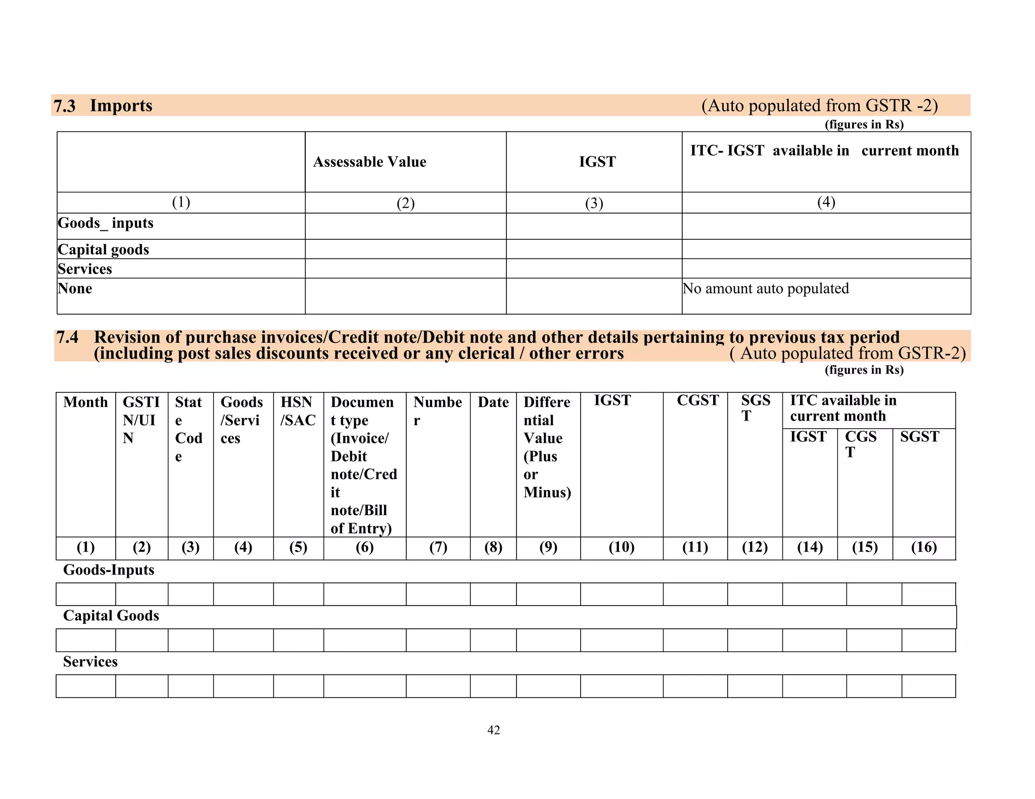 GSTR 3 Return Format | PDF