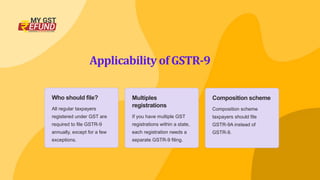 GSTR-9: Applicability, Due Date, Turnover Limit, and Compliance Details | PPT