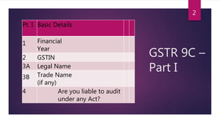 Guide to File GSTR 9C | PPT
