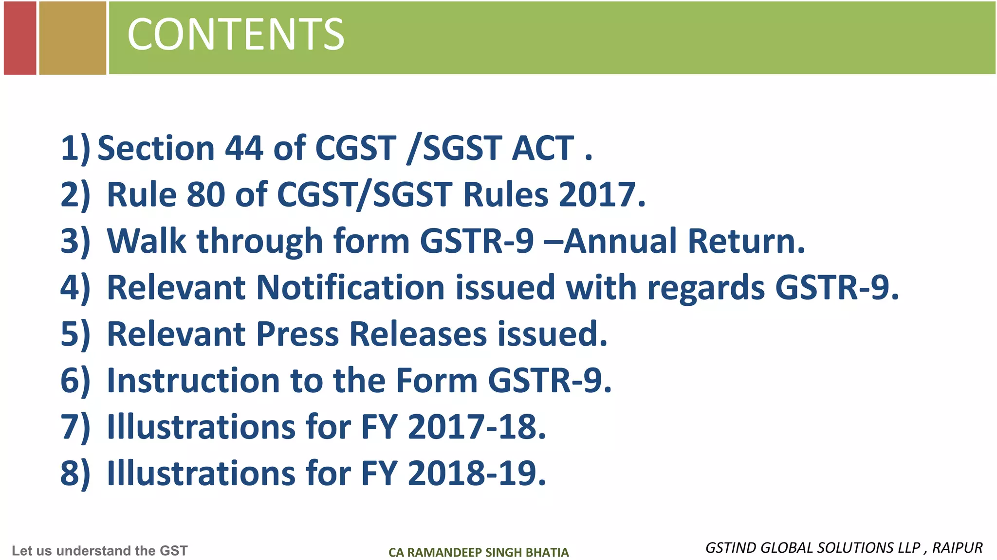 GSTR-9 Annual Return -Updated with Case Studies (GST) | PDF