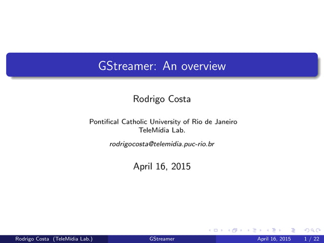 Gstreamer: an Overview | PDF
