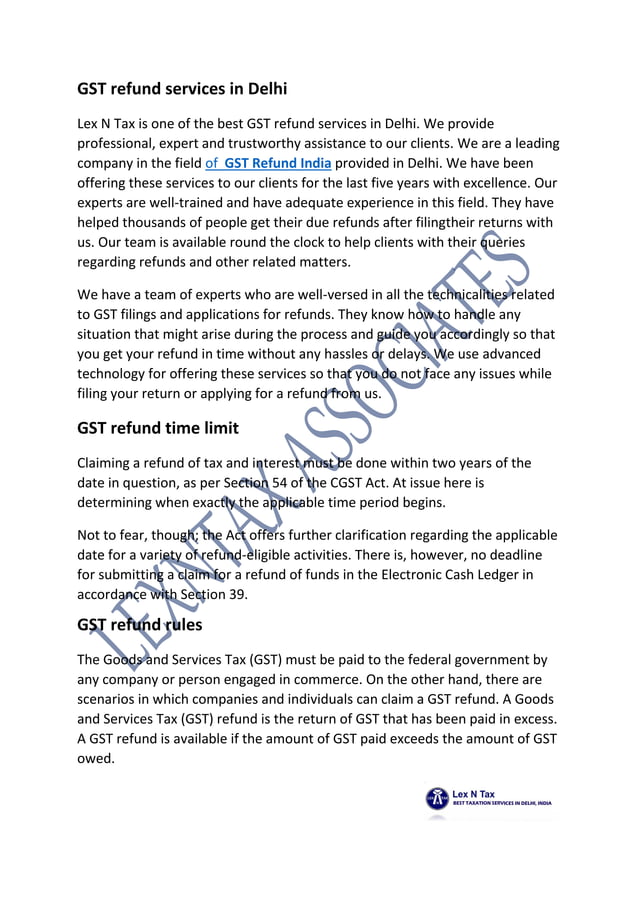 GST Refund | PDF | Personal Taxes | Personal Finance