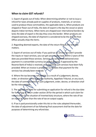 GST Refund | PDF | Personal Taxes | Personal Finance