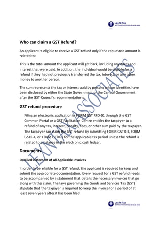GST Refund | PDF | Personal Taxes | Personal Finance