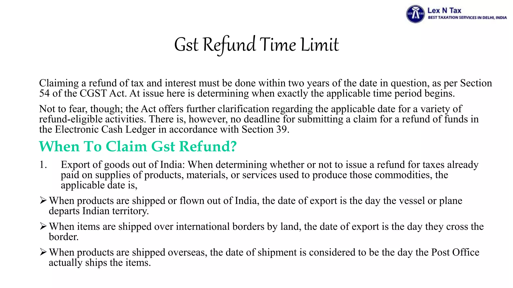 GST Refund | PPTX