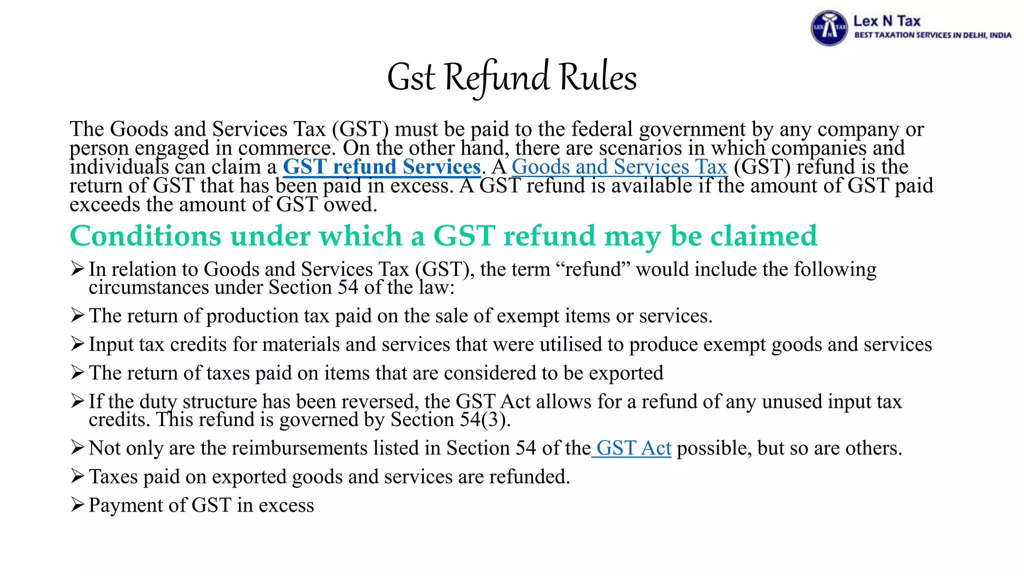 GST Refund | PPTX
