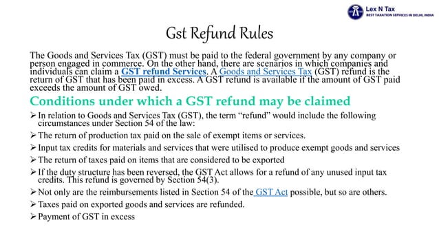 GST Refund | PPTX