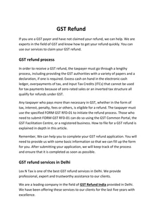 GST Refund | PDF