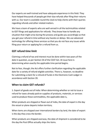 GST Refund | DOCX