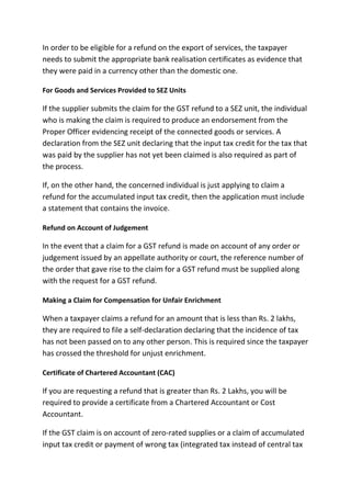 GST Refund | DOCX