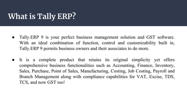 Gst set up in tally erp9 | PPT