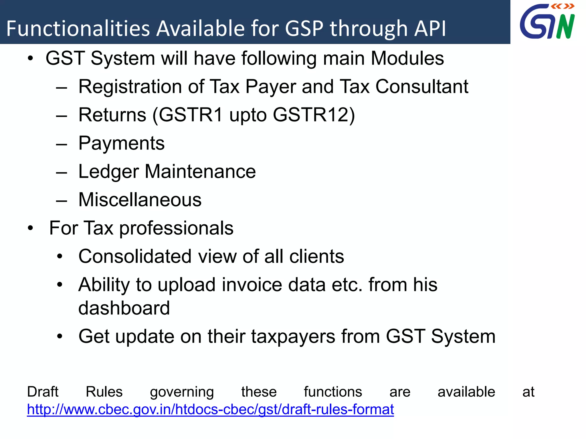 GST Suvidha Provider (GSP) Model | PDF
