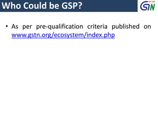 GST Suvidha Provider (GSP) Model | PDF