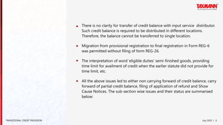 Presentation on GST Transitional Credits - Disputes & Way Forward | PPT