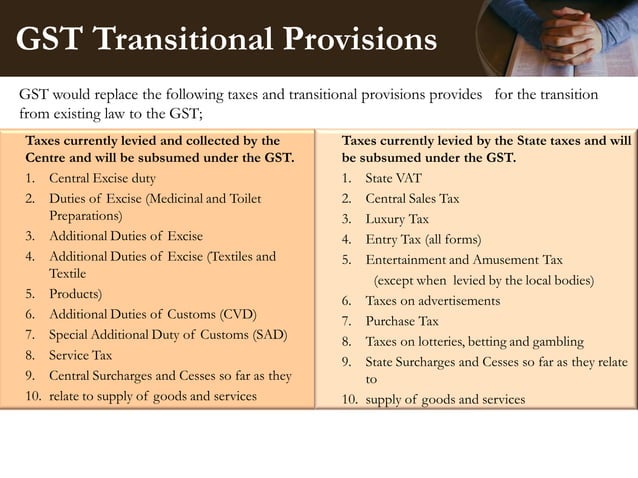GST Transtional Provisions | PPT