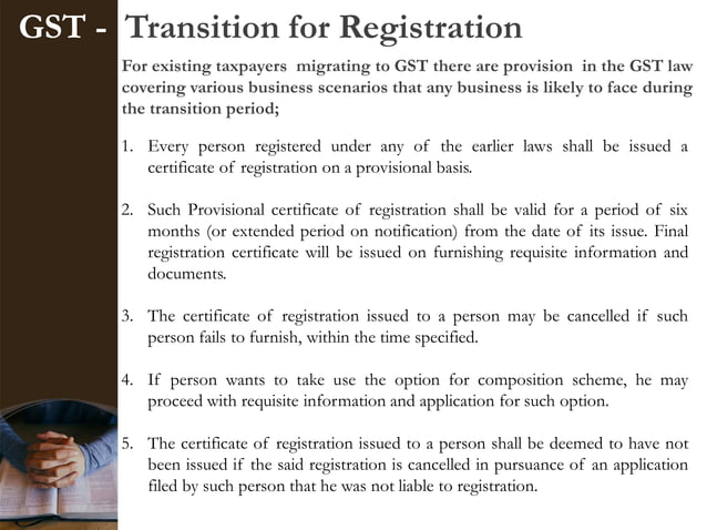 GST Transtional Provisions | PPT