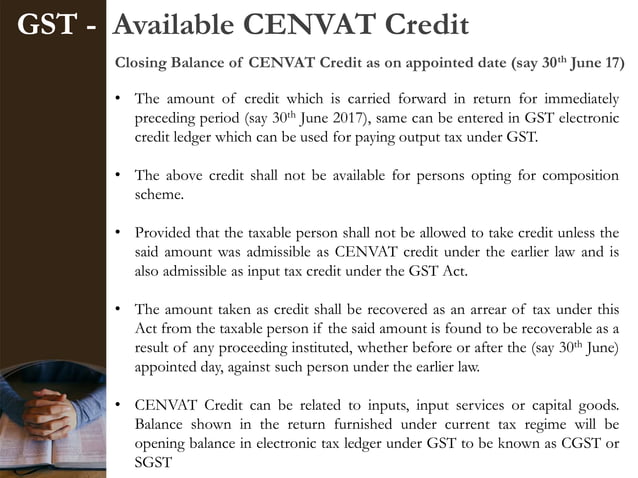 GST Transtional Provisions | PPT | Free Download