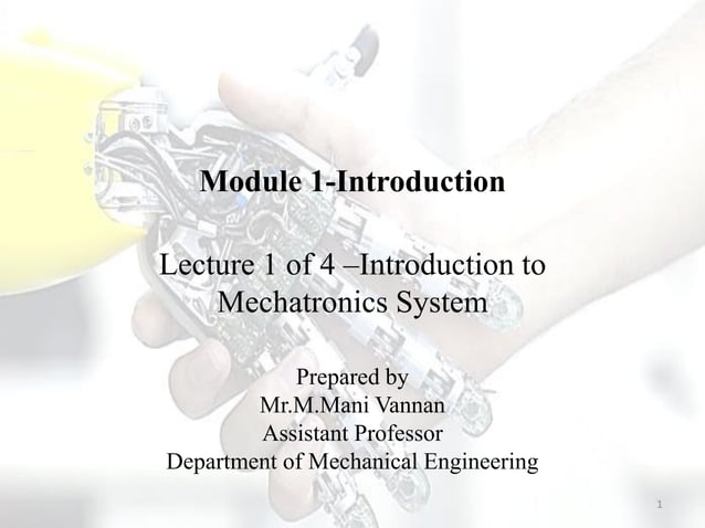 Mechatronics-Introduction to Mechatronics System | PDF