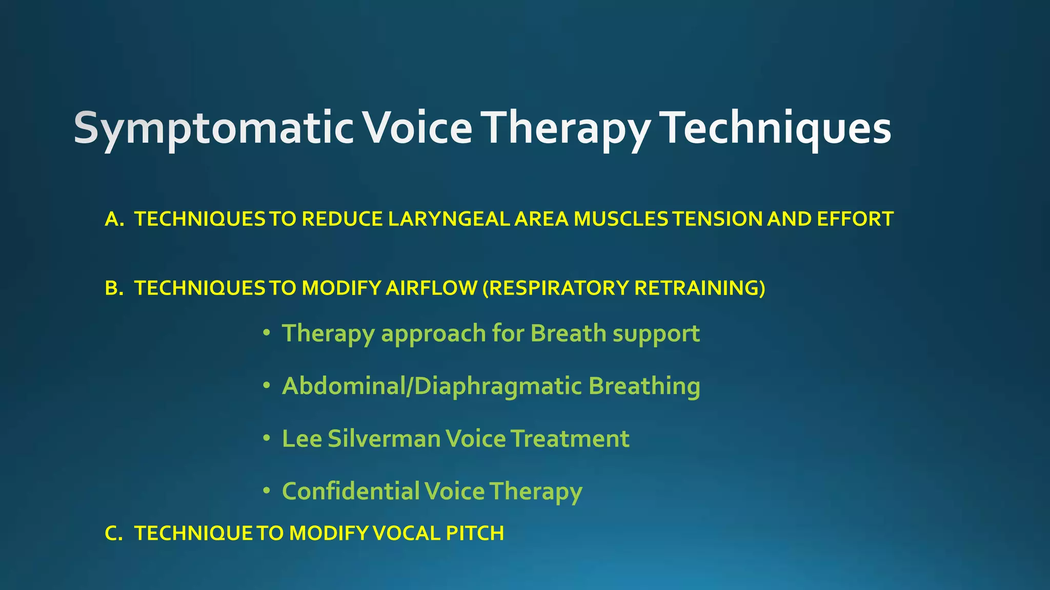 Voice therapy to treat voice disorders | PPTX