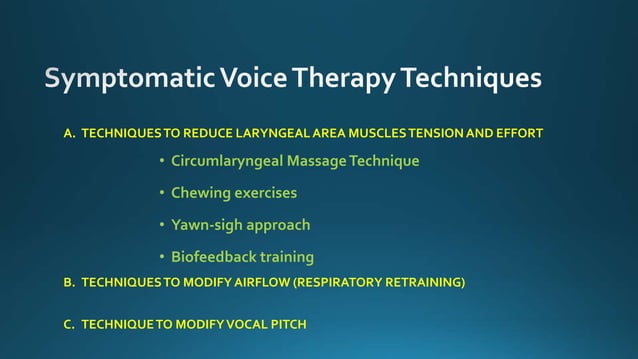 Voice therapy to treat voice disorders | PPTX